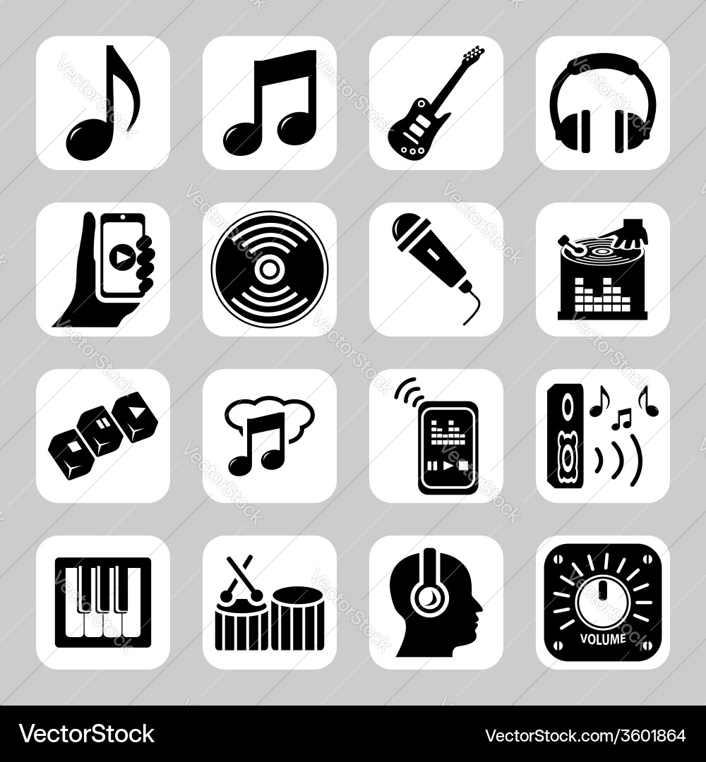 Music Icon Set Royalty Free Vector Image - VectorStock