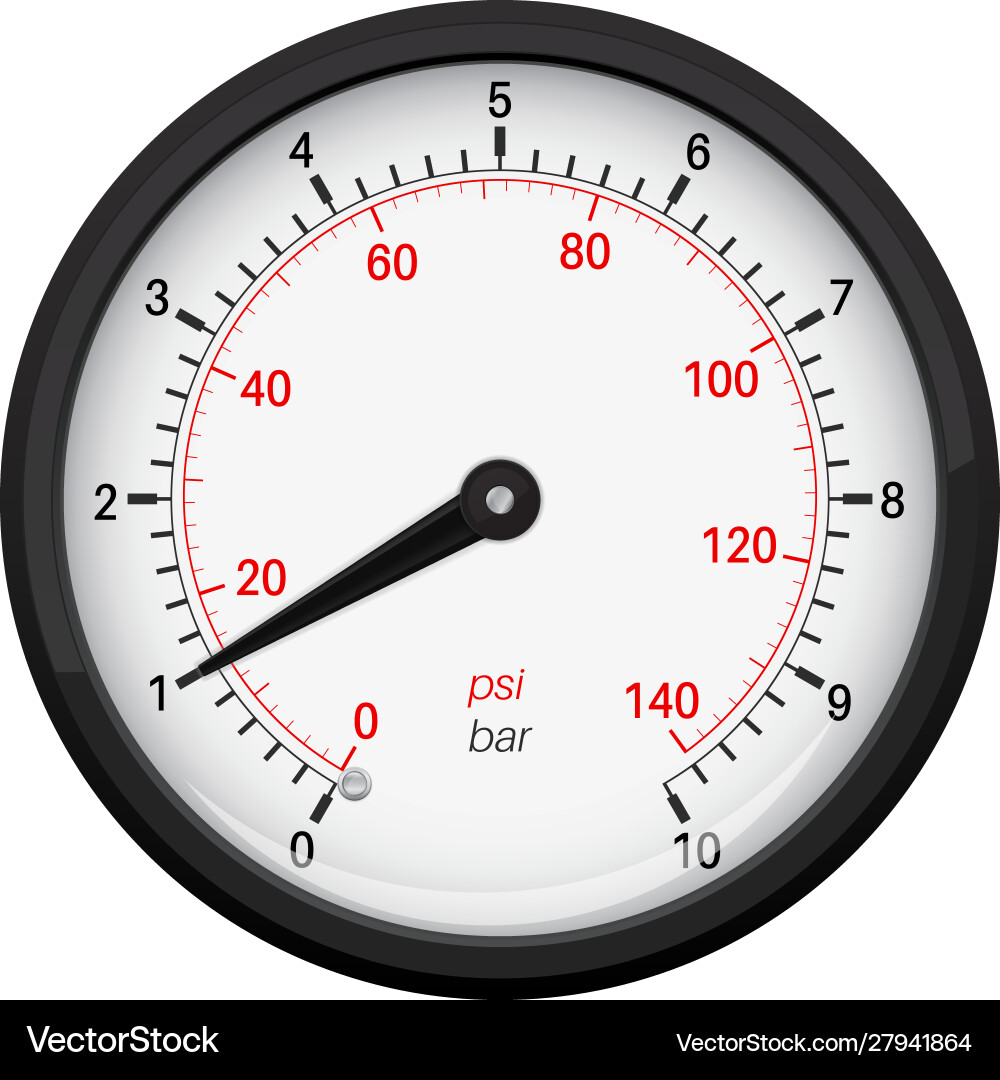 Round Pressure Gauge - 3D Display Royalty Free Vector Image