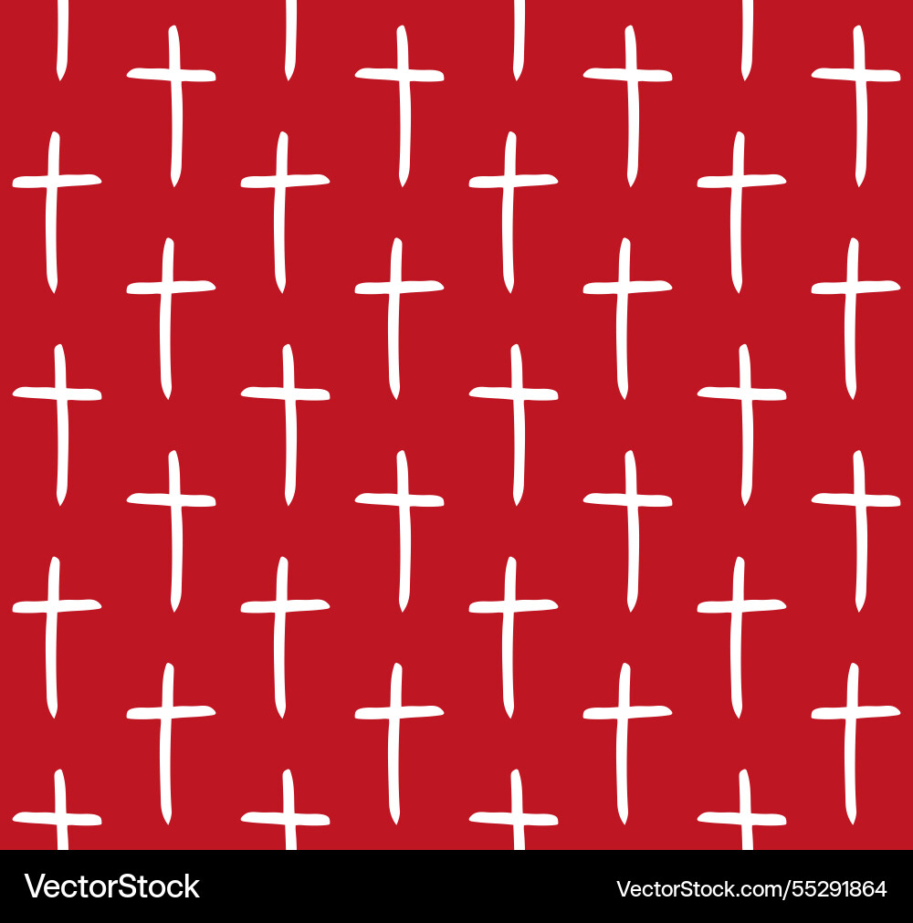 Seamless pattern of hand drawn cross Royalty Free Vector