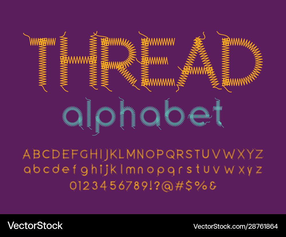 Thread font Royalty Free Vector Image - VectorStock