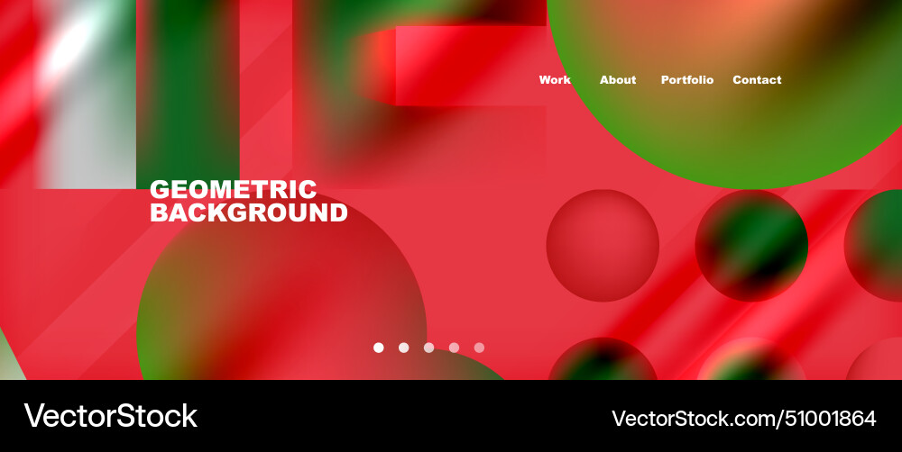 Vibrant red and green background with geometric Vector Image