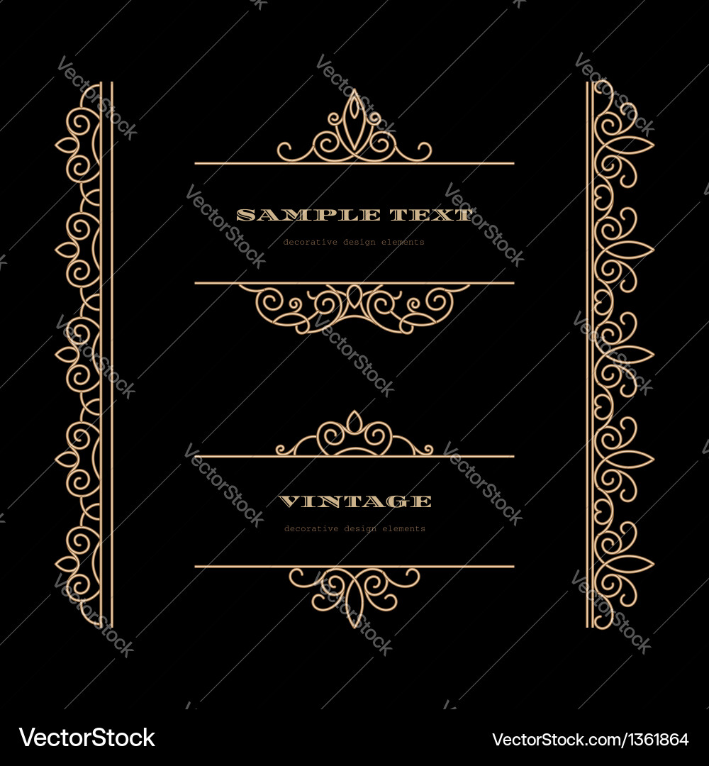 Vintage gold design elements Royalty Free Vector Image