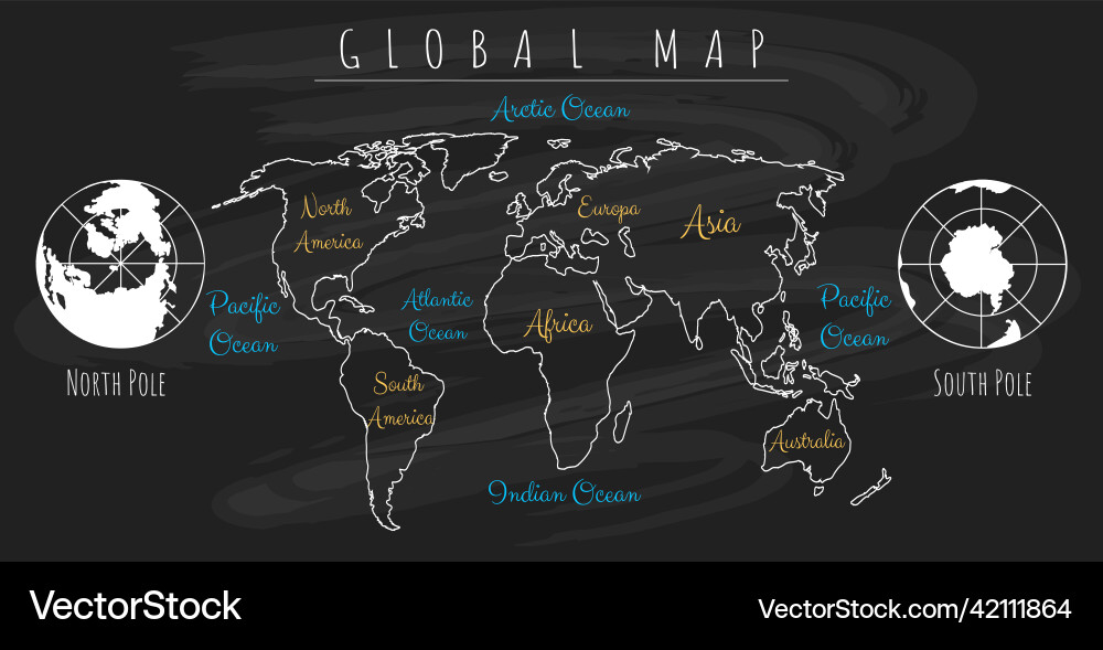 World chalkboard drawings Royalty Free Vector Image