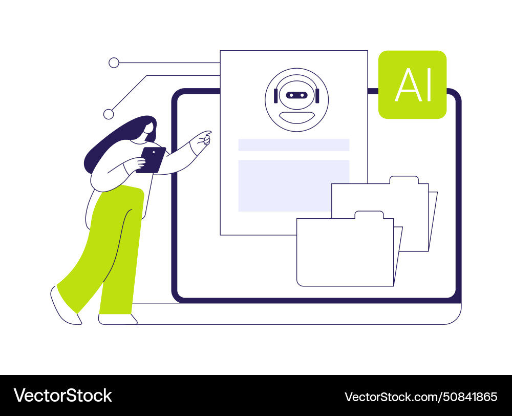 Ai-backed knowledge bases for support abstract Vector Image
