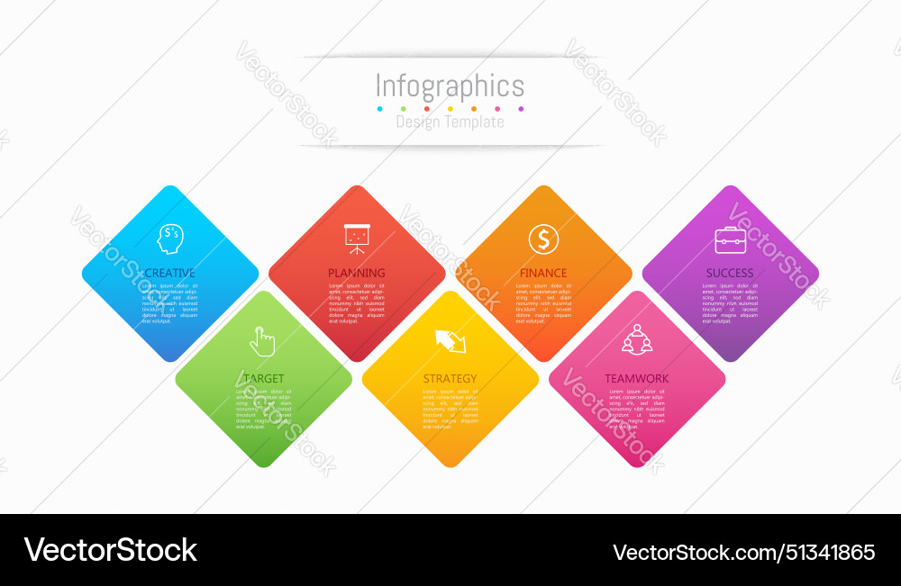 Infographic 7 options design elements Royalty Free Vector