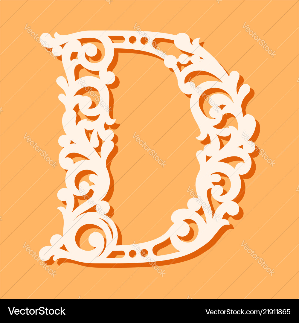 Laser cut template initial monogram letters Vector Image
