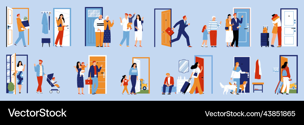 Leaving home set Royalty Free Vector Image - VectorStock