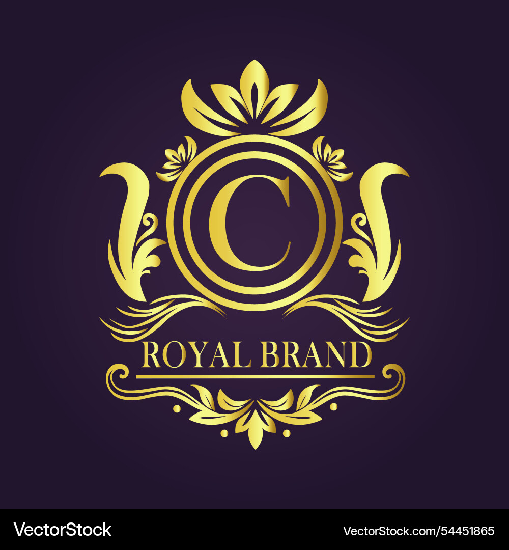 Letter c luxury gold logo concept Royalty Free Vector Image