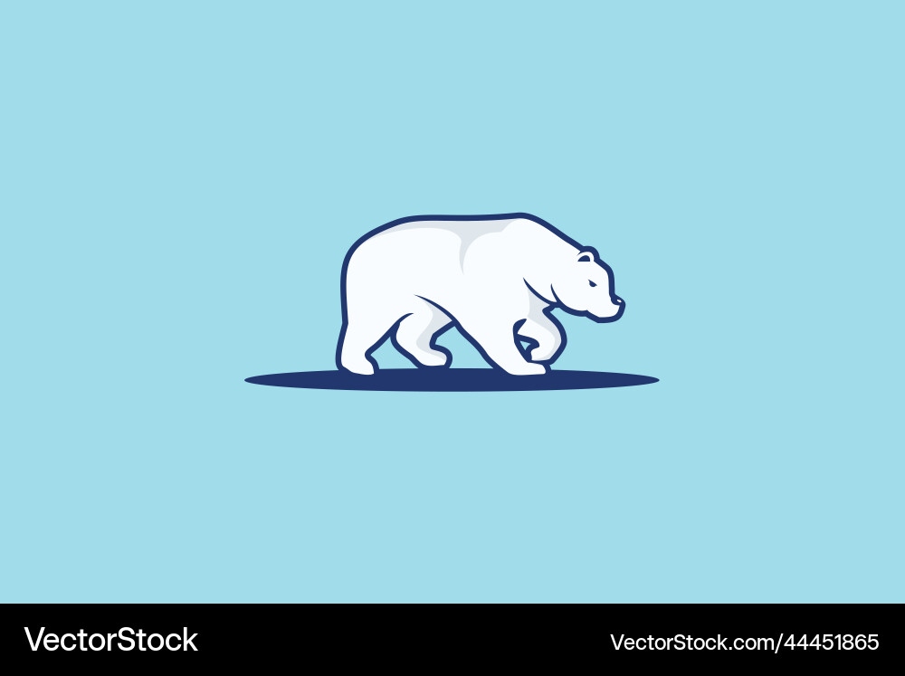 Polar bear arctic wildlife walking on ice logo Vector Image