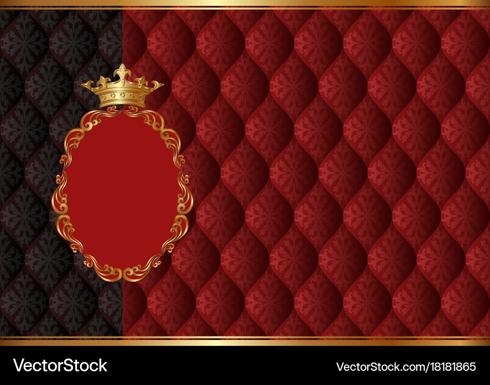 Royal background with golden frame and vintage Vector Image