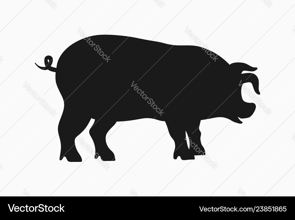 Schwein Ikone Silhouette isoliert auf weiß Vektorbild