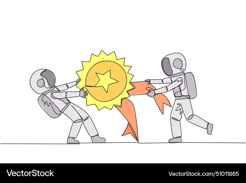 Single continuous line drawing two angry Vector Image