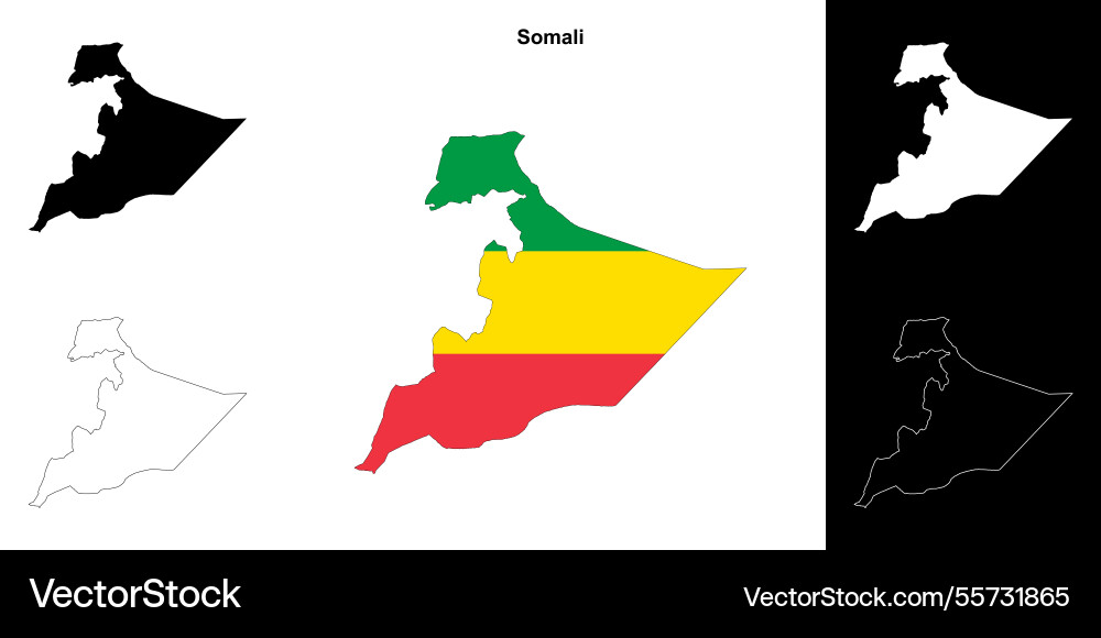 Somali outline map Royalty Free Vector Image - VectorStock