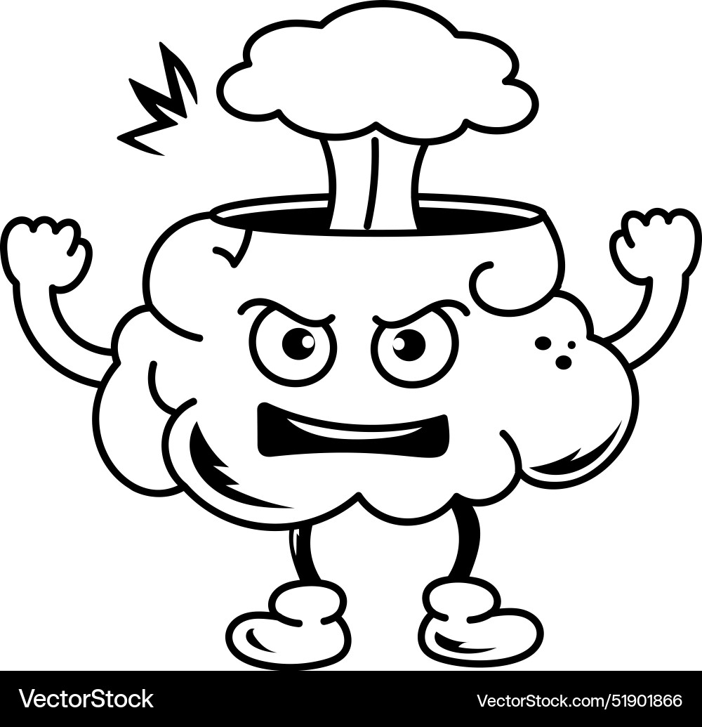 Angry brain Royalty Free Vector Image - VectorStock