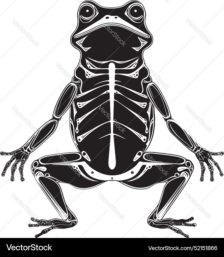 Bone bridge skeletal amphibian logo in phantom Vector Image