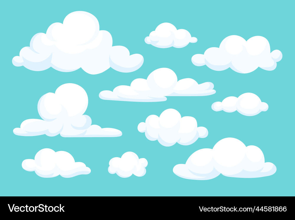 Cartoon clouds set Royalty Free Vector Image - VectorStock