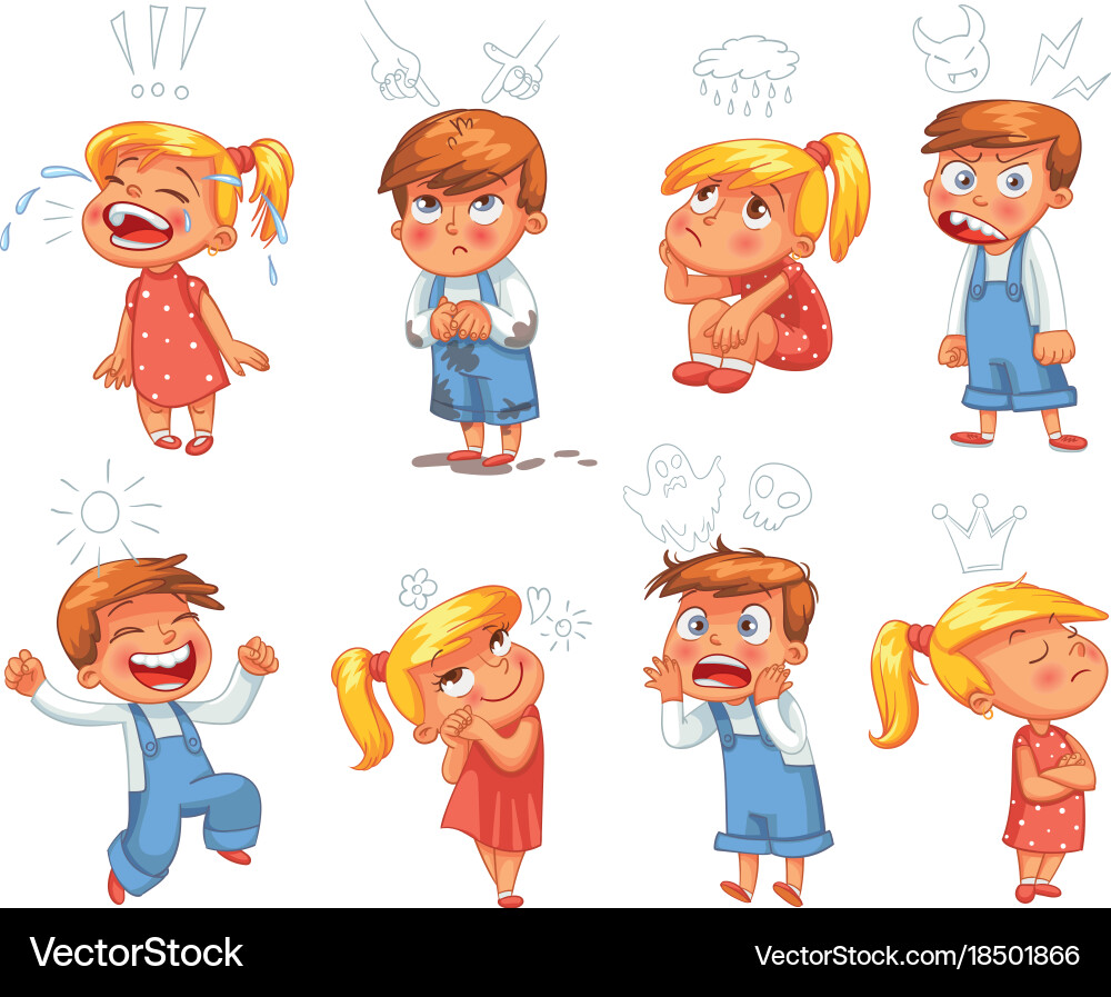 Cartoon Emotions Faces – Royalty-Free Vector | VectorStock