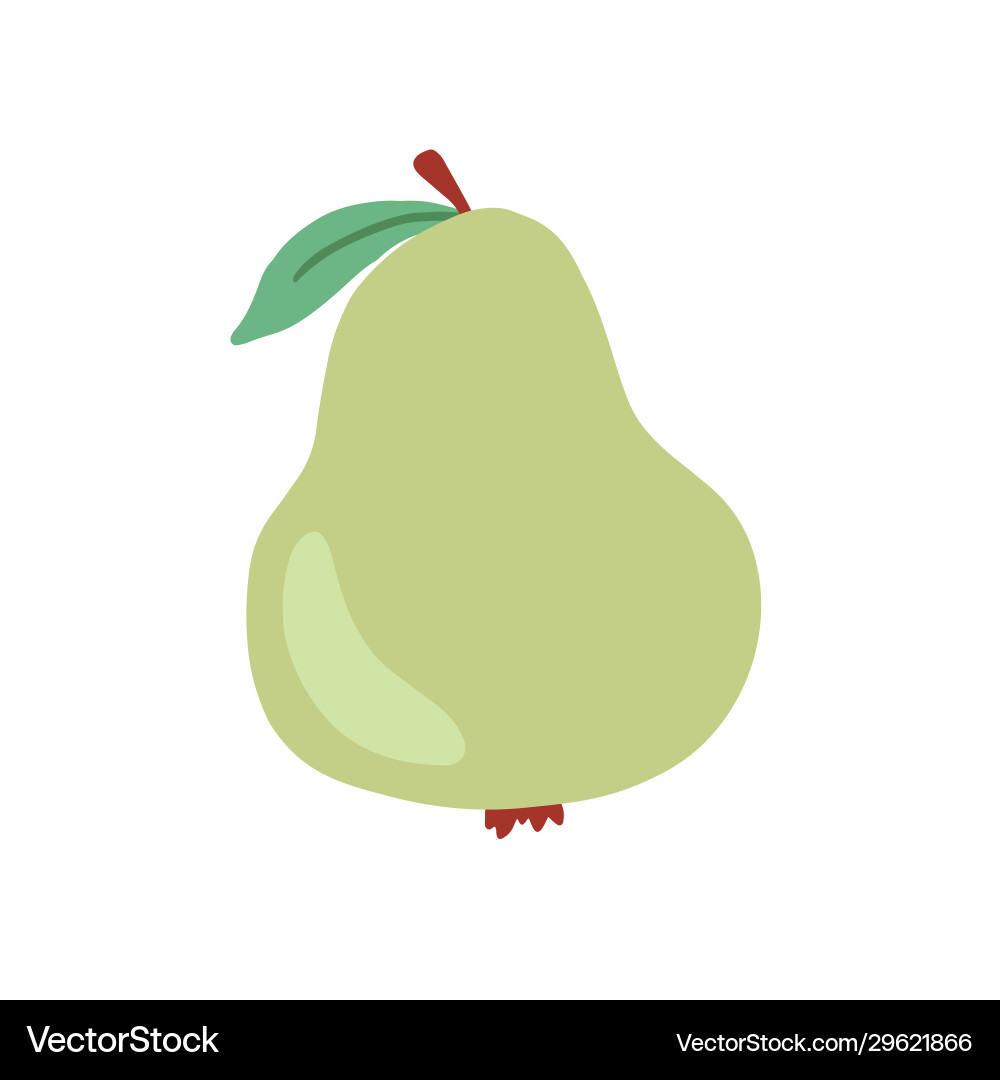 Cartoon style green pear Royalty Free Vector Image