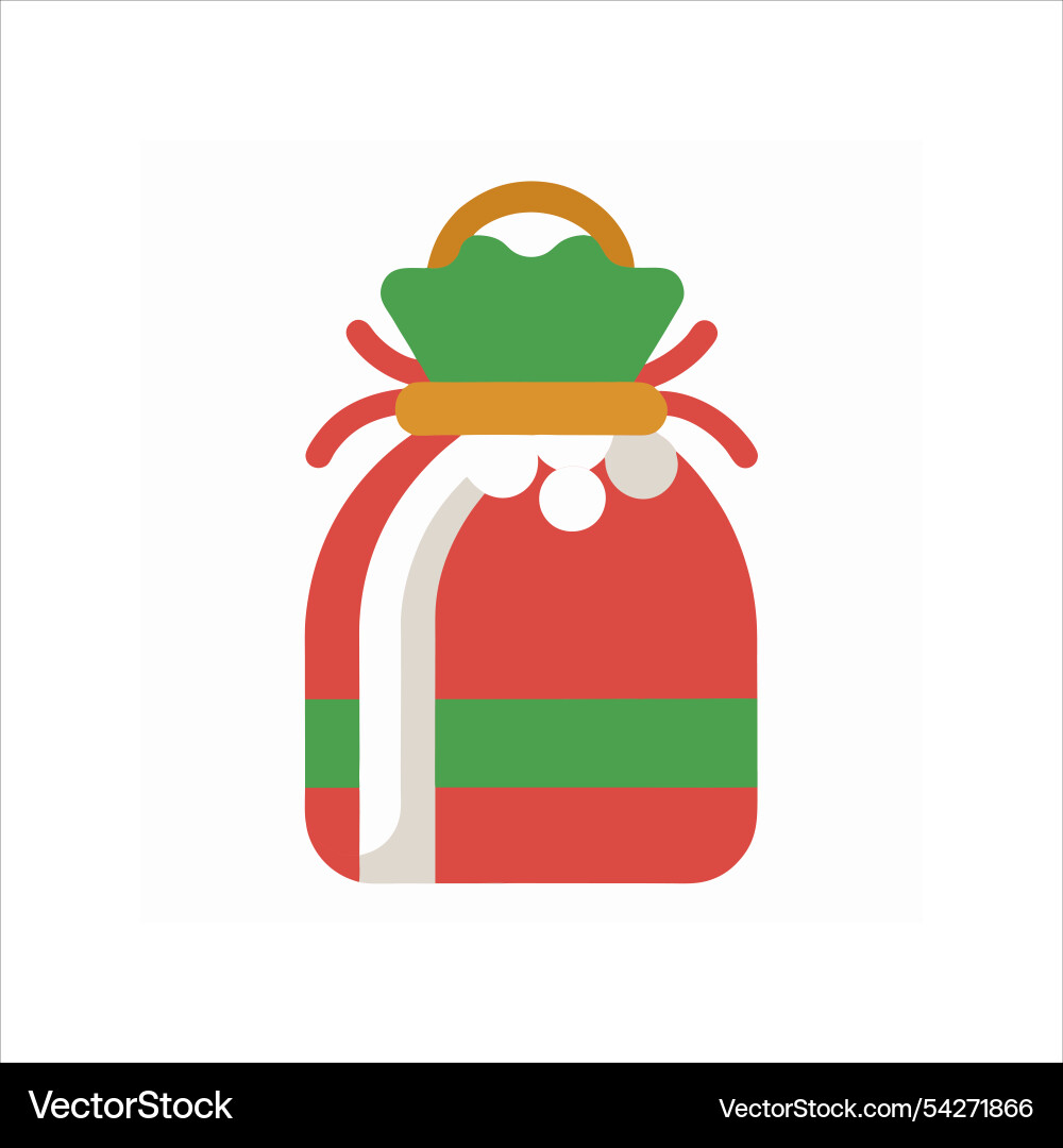Christmas gift bag icon isolated on white Vector Image