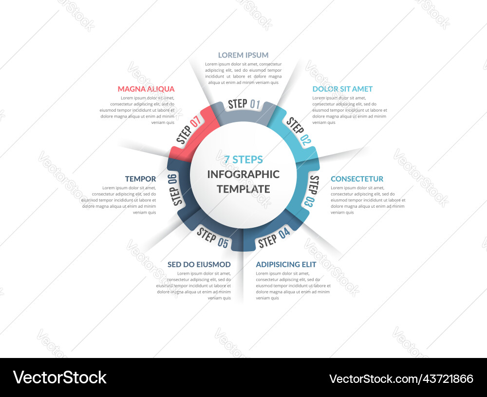 Circle infographics - seven elements Royalty Free Vector