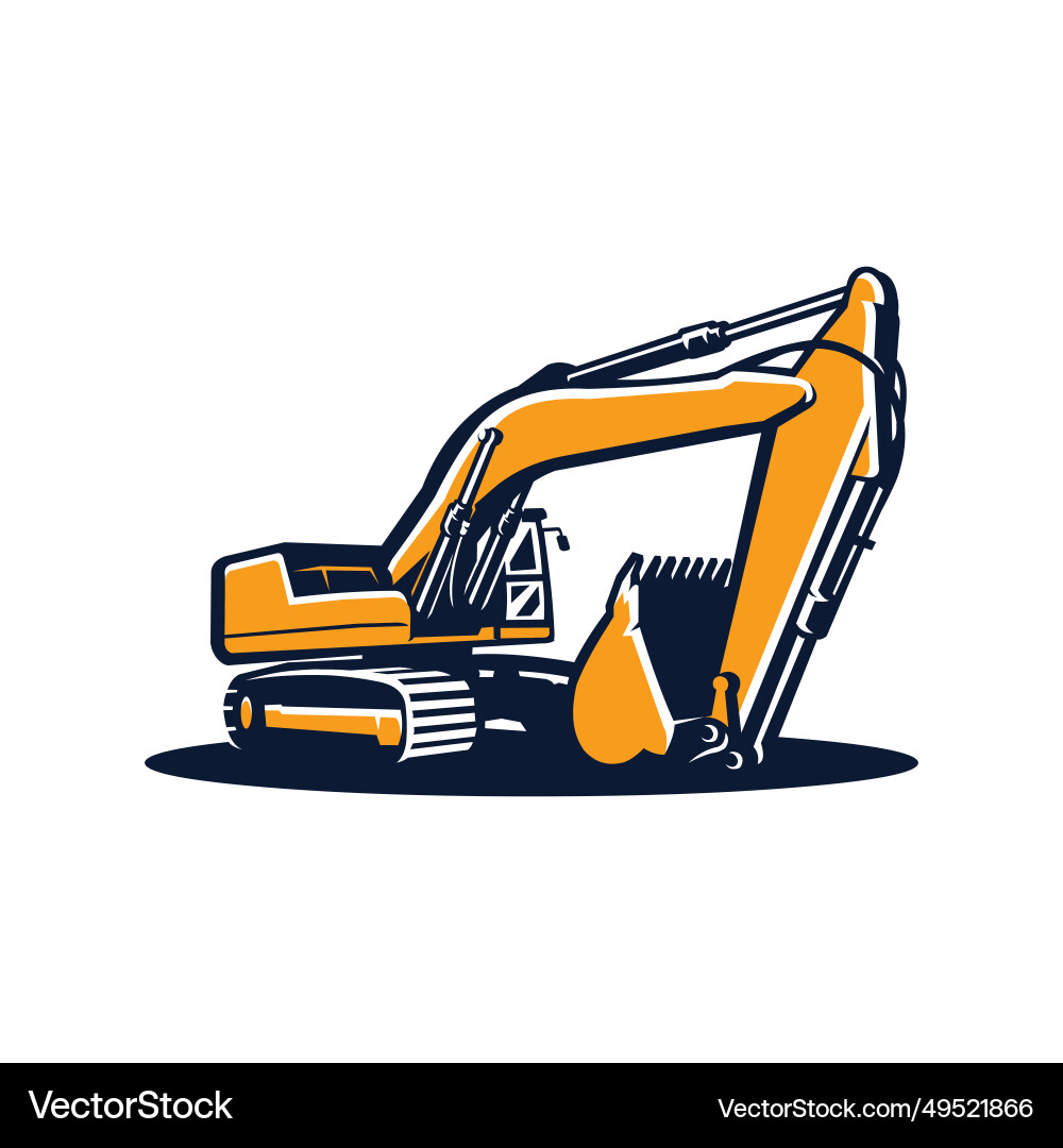 Excavator isolated earth heavy machine Royalty Free Vector