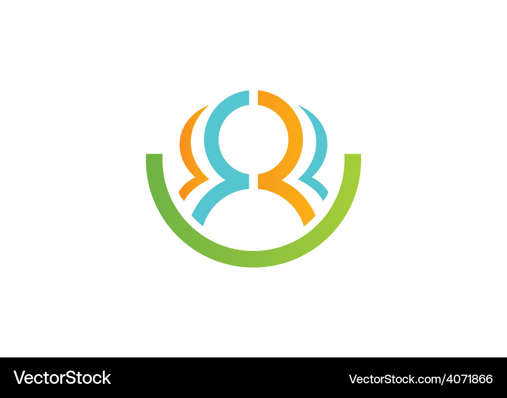 Leadership people abstract group logo Royalty Free Vector