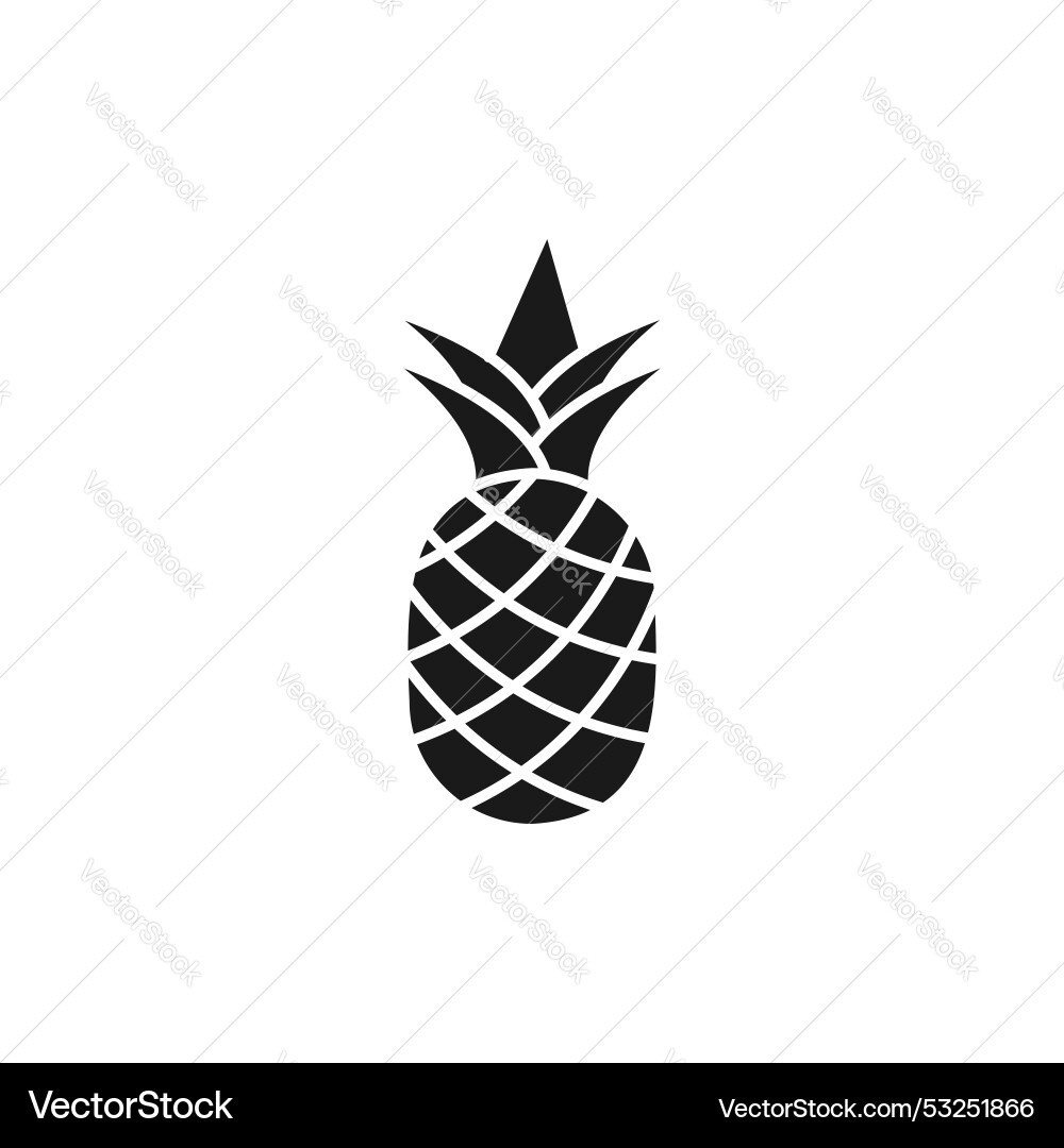 Pineapple icon set ananas silhouette line symbol Vector Image