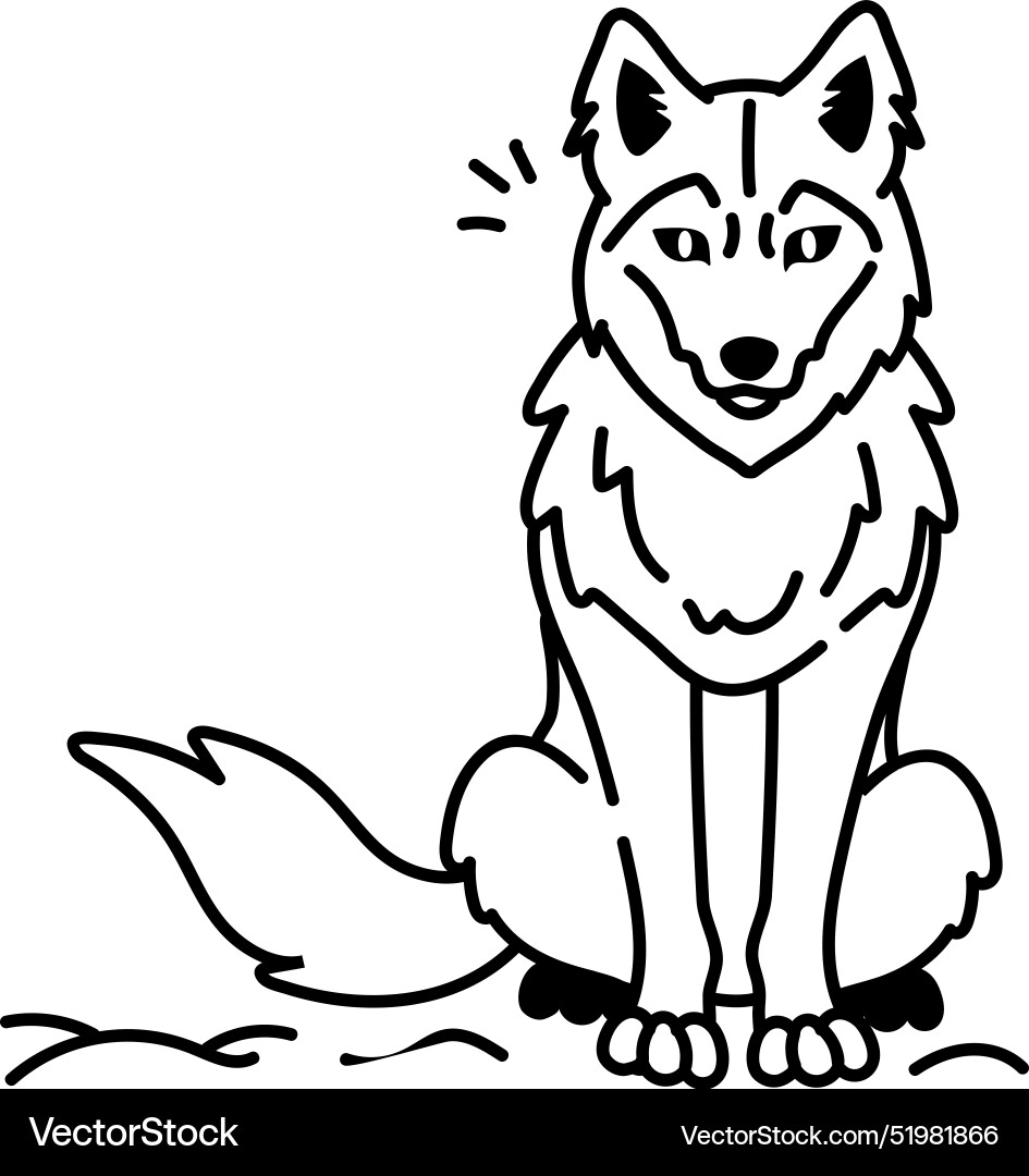 Sitting wolf Royalty Free Vector Image - VectorStock