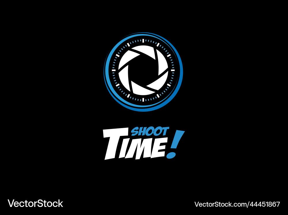 Aperture shutter lens clock watch time logo Vector Image