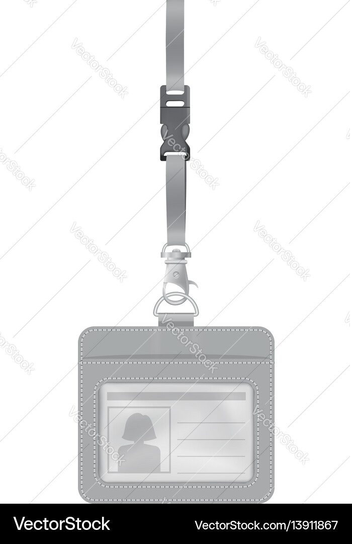 Blank badge with neckband mockup Royalty Free Vector Image
