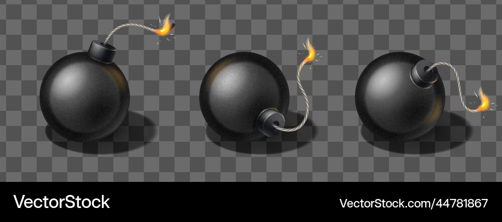 Bomb realistic set Royalty Free Vector Image - VectorStock