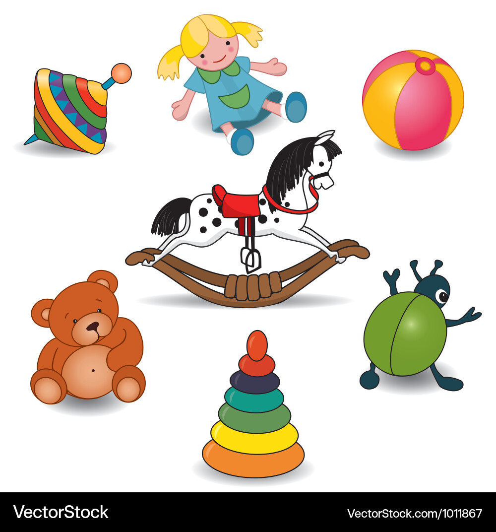 Colorful Toy Set for Kids Royalty Free Vector Image