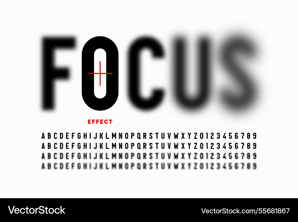 Focus font design with blurred letters alphabet Vector Image