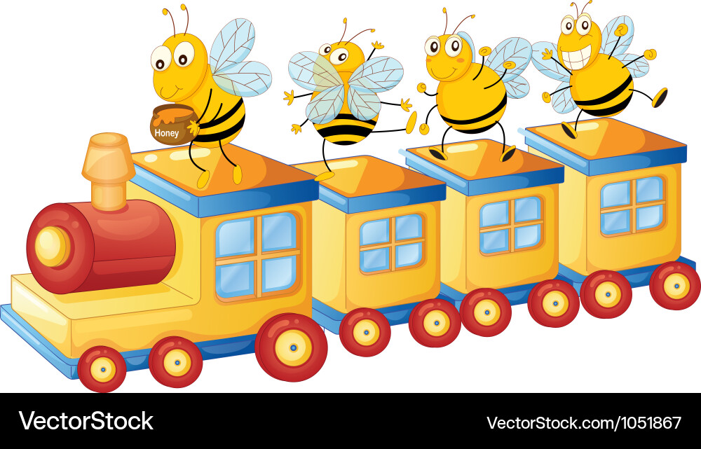 Honey bess on train Royalty Free Vector Image - VectorStock