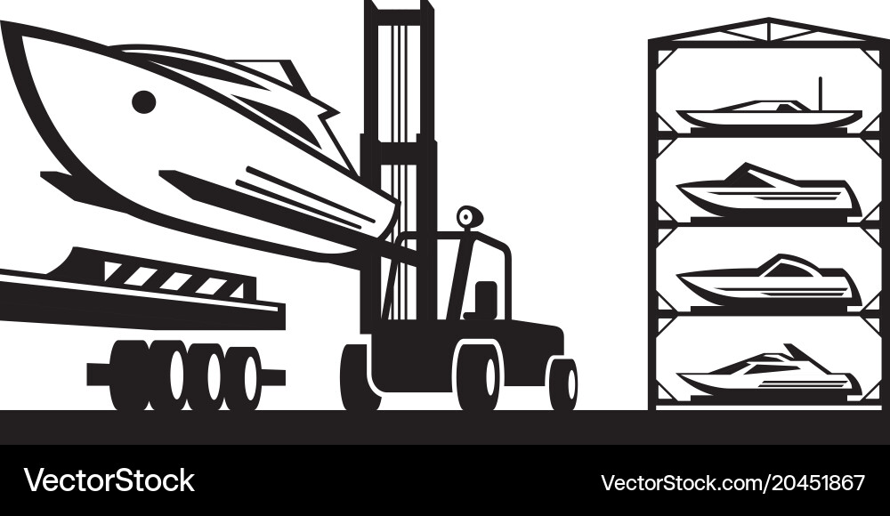 Indoor boats and yachts storage Royalty Free Vector Image