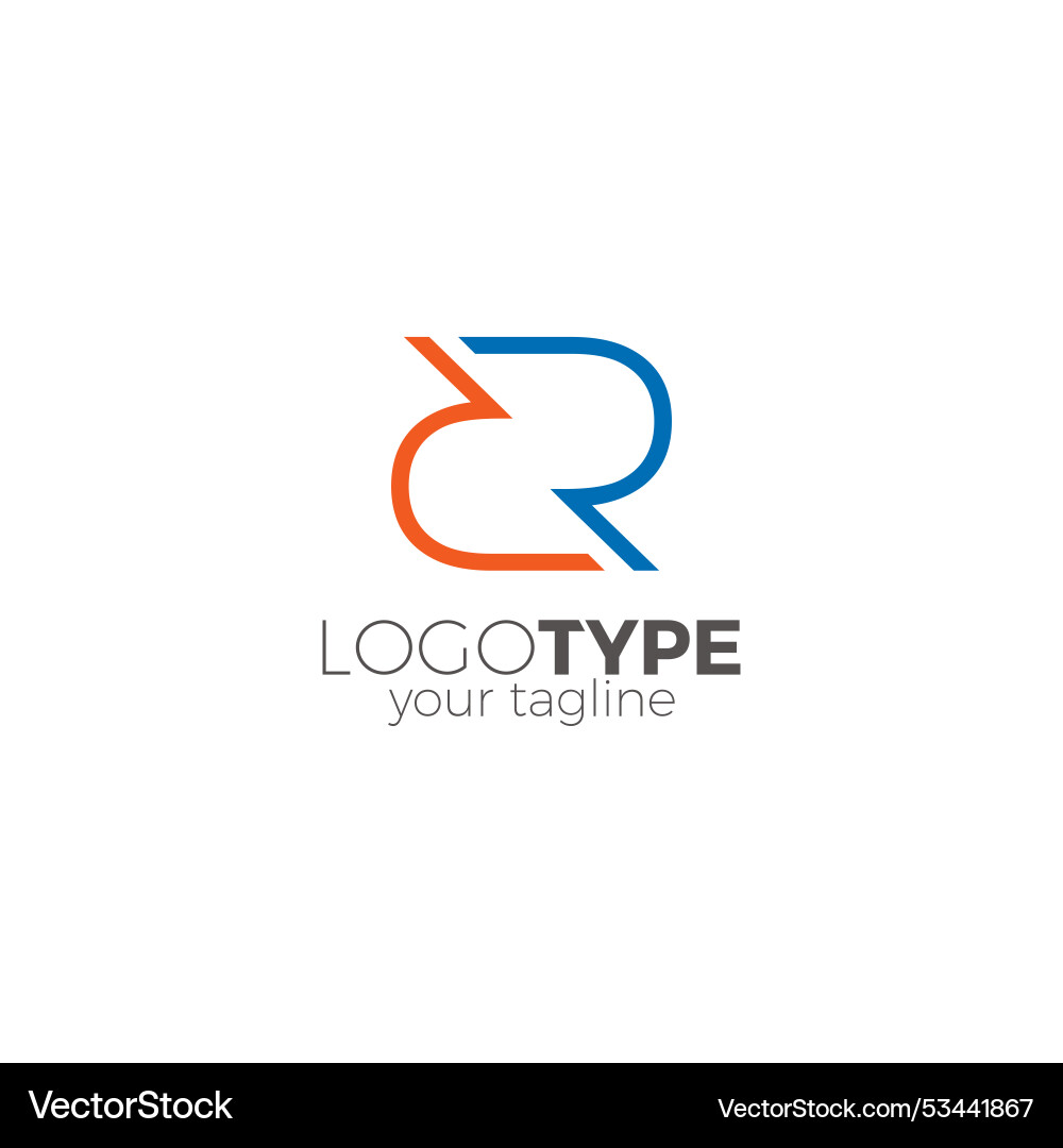 Letter dr logo design cr icon Royalty Free Vector Image