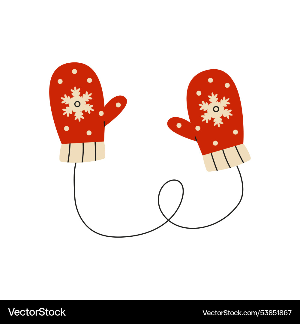 Mittens with elastic Royalty Free Vector Image