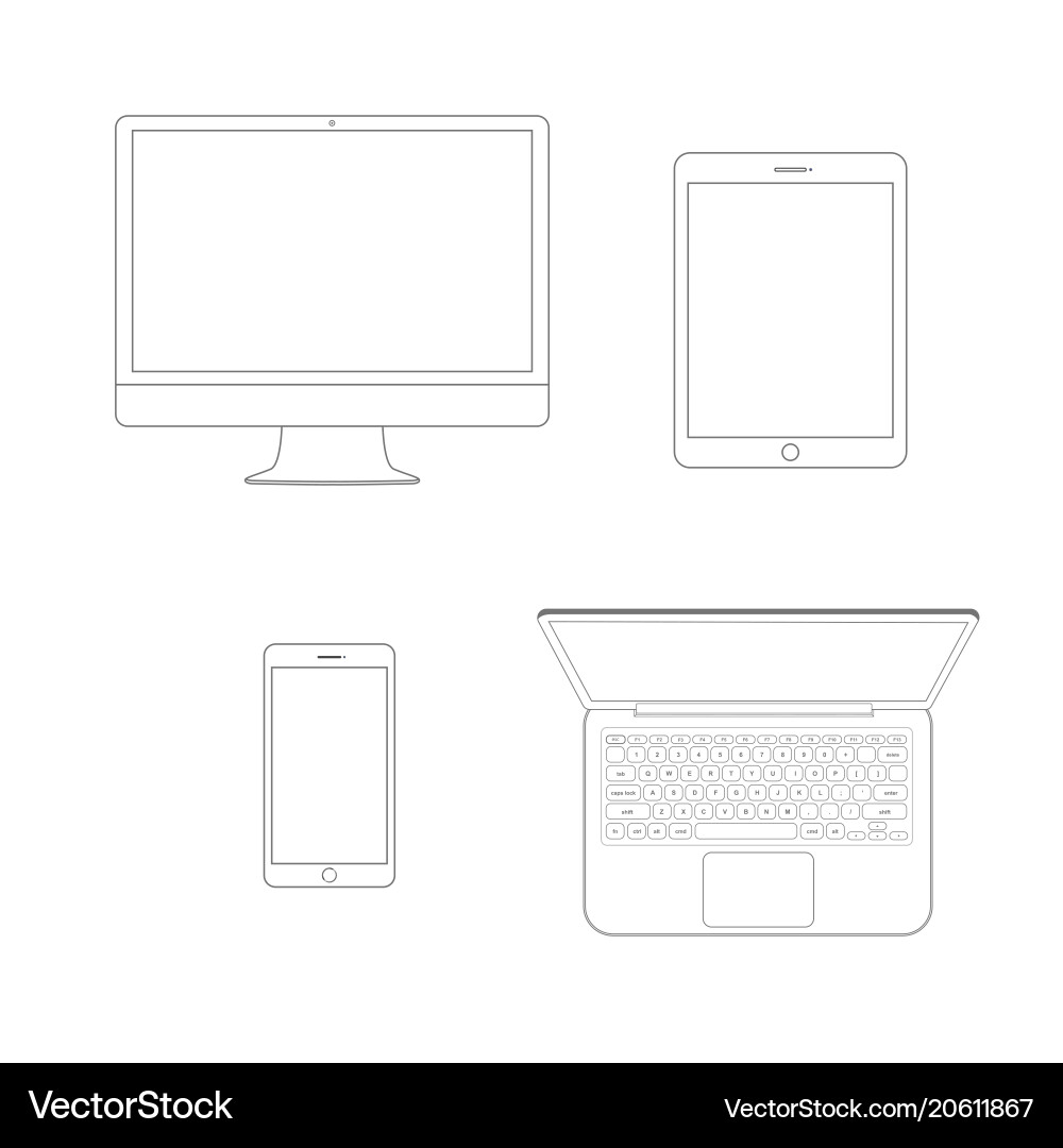 Mockup Outline Imac Vector Images (38)