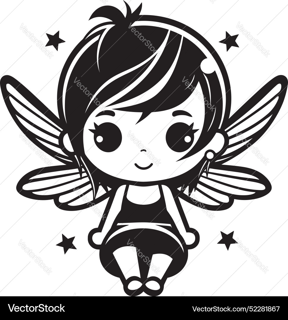 Pixie dust dreamscape playful cartoon fairy logo Vector Image