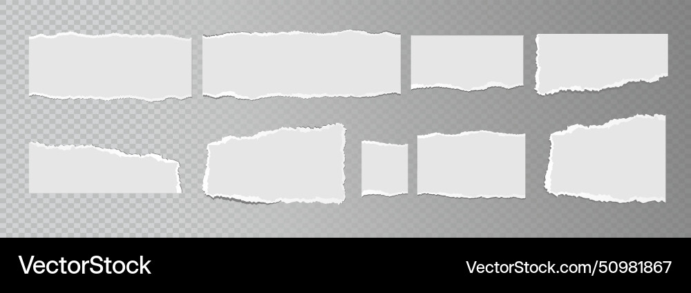 Realistic ripped white paper sheets isolated Vector Image