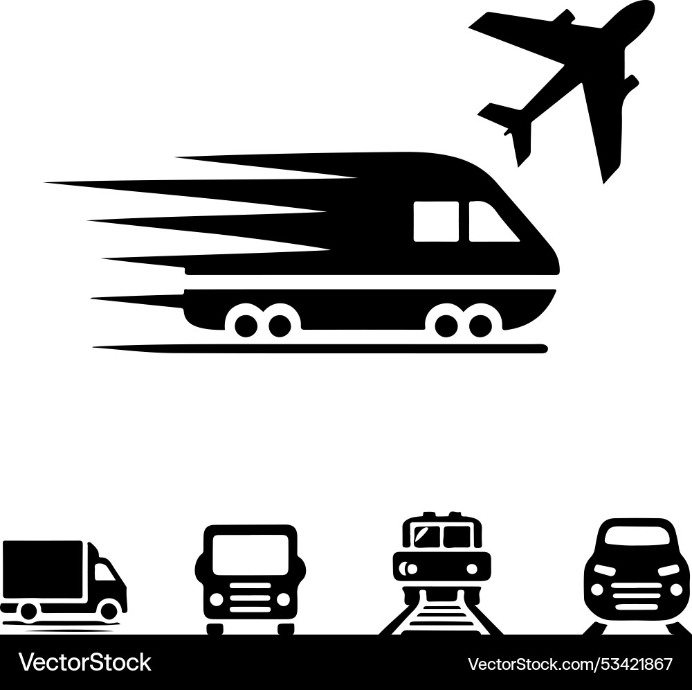 Simple transport icon logo art silhouettes Vector Image