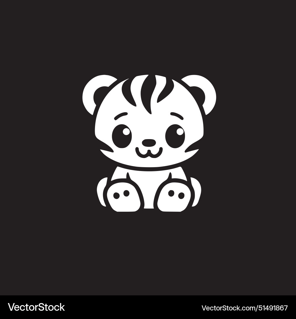 Tiger baby - minimalist and flat logo Royalty Free Vector