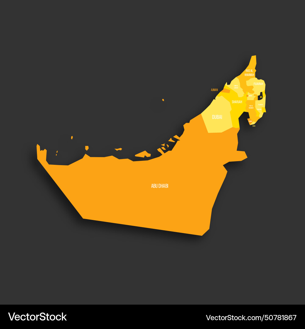 United arab emirates political map Royalty Free Vector Image