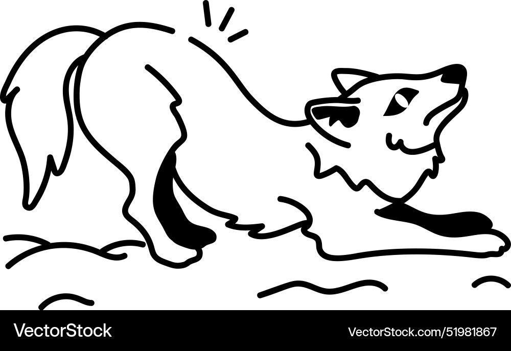 Wolf stretching Royalty Free Vector Image - VectorStock