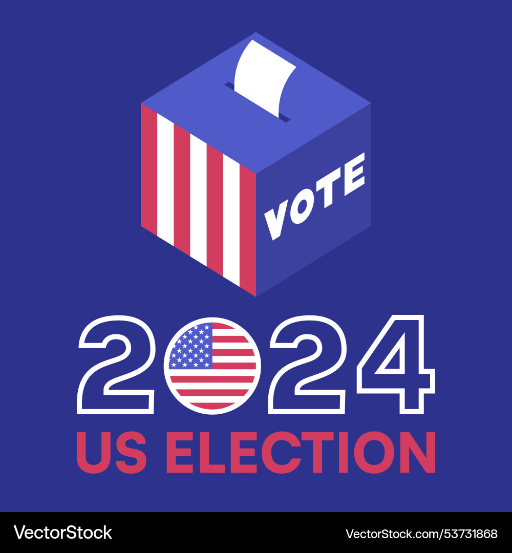 2024 us election poster with ballot box Royalty Free Vector
