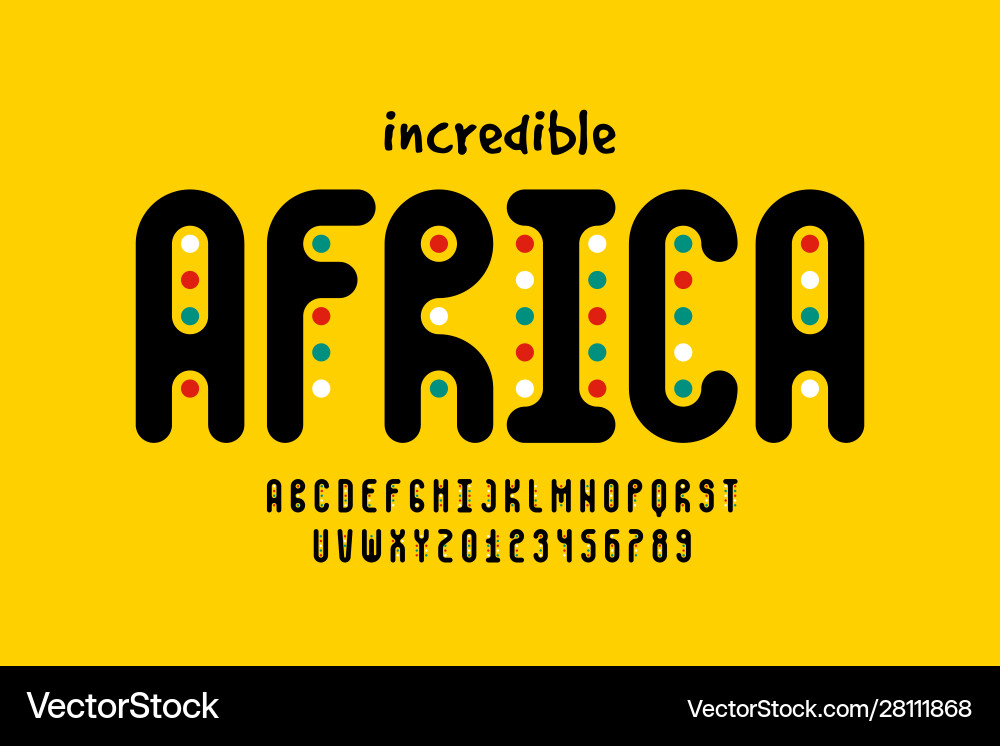 African style font design alphabet letters Vector Image