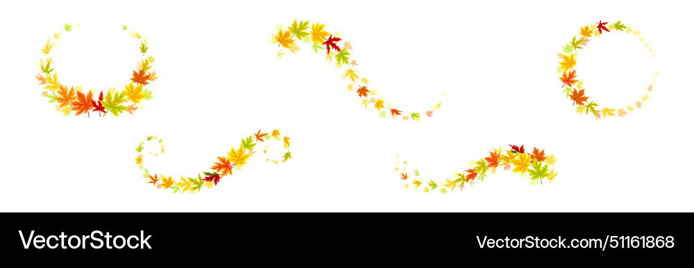 Autumn leaf and foliage nature curled element Vector Image