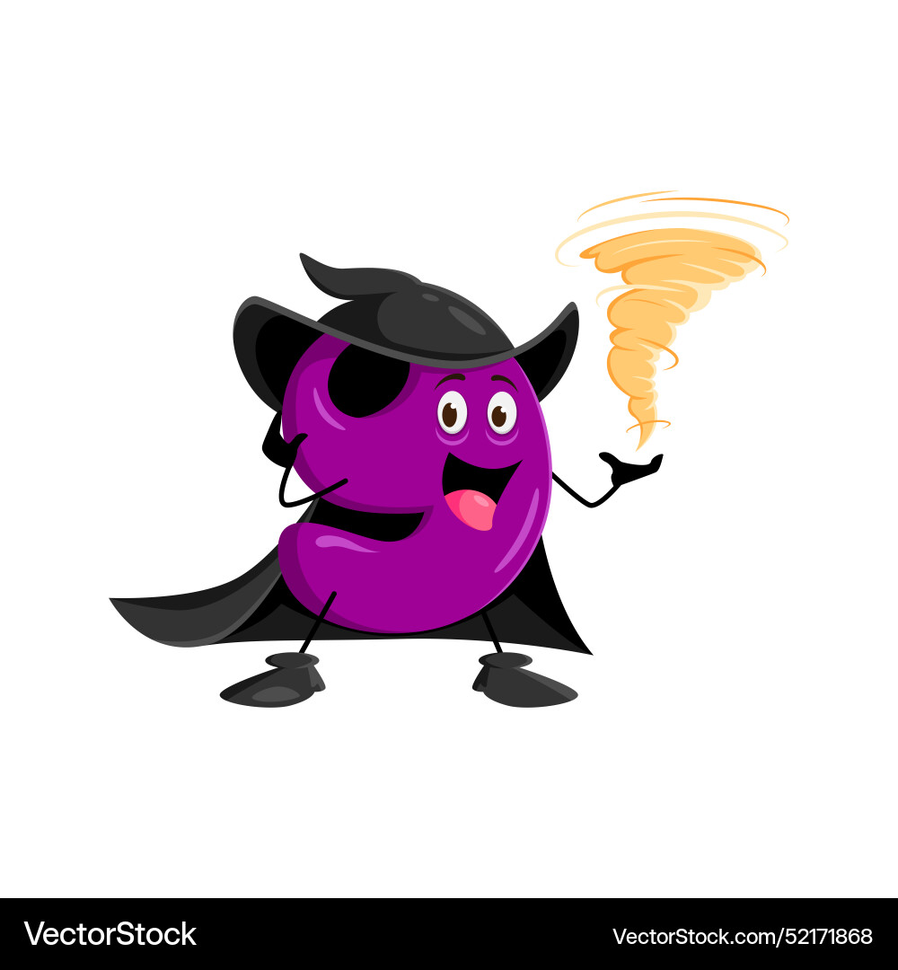 Cartoon number nine halloween wizard character Vector Image