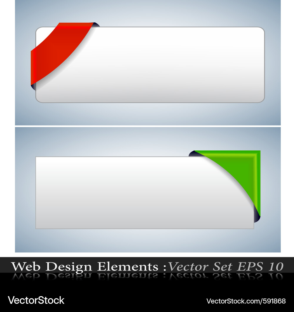 Colored corner ribbon set Royalty Free Vector Image