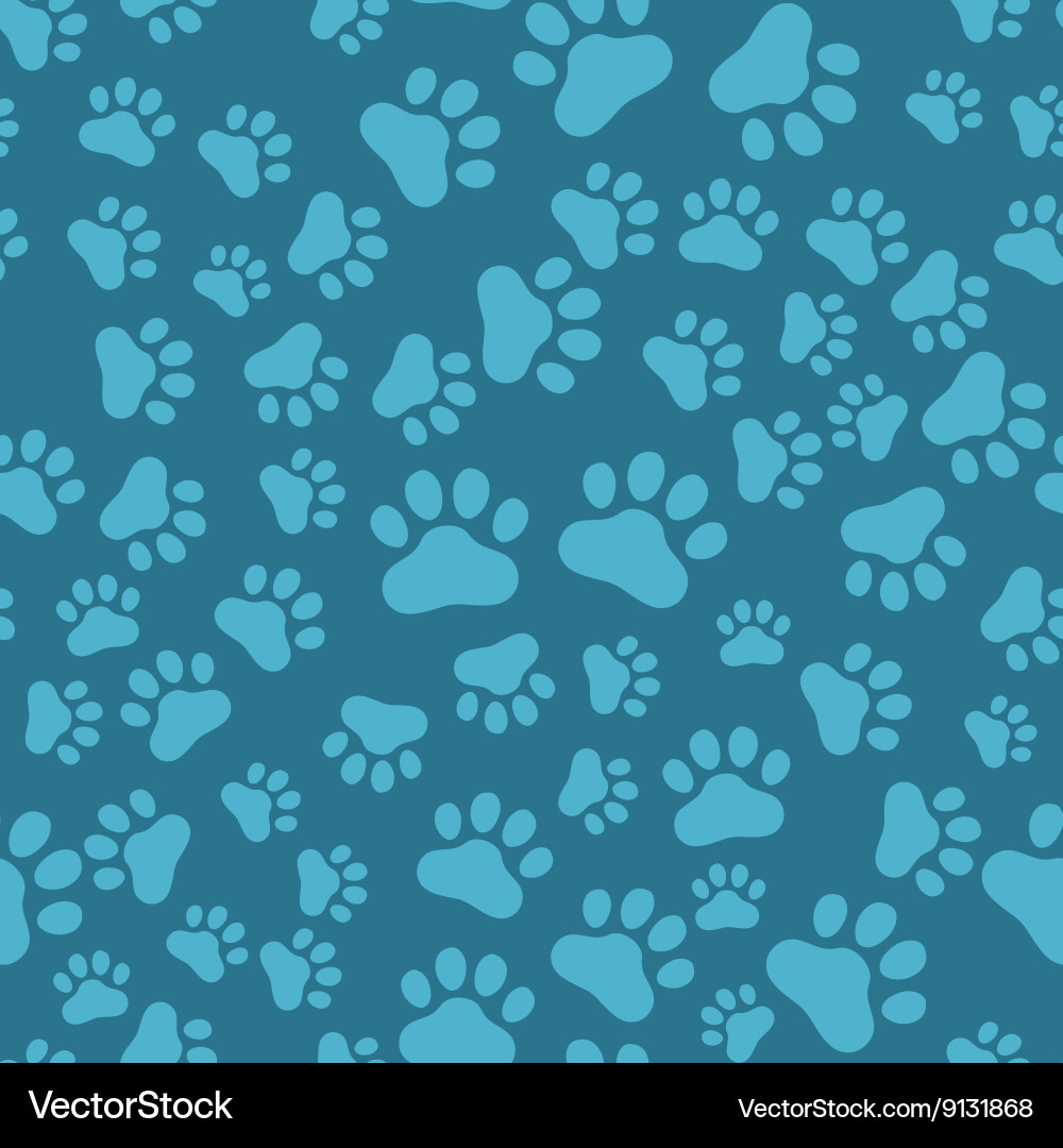 Dog Paw Print Seamless Pattern Royalty Free Vector Image